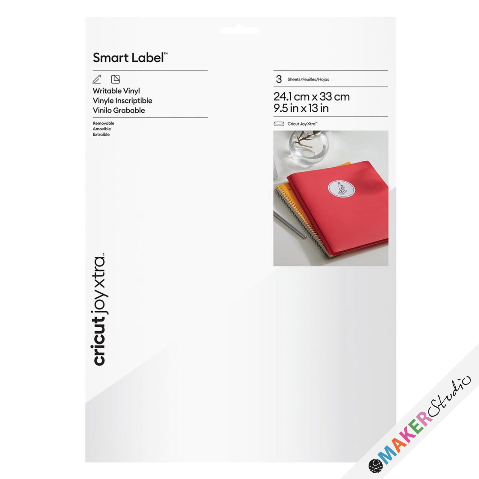 Cricut Joy Xtra Smart Label skrivbart aftagelig Vinyl HVID 3-pak